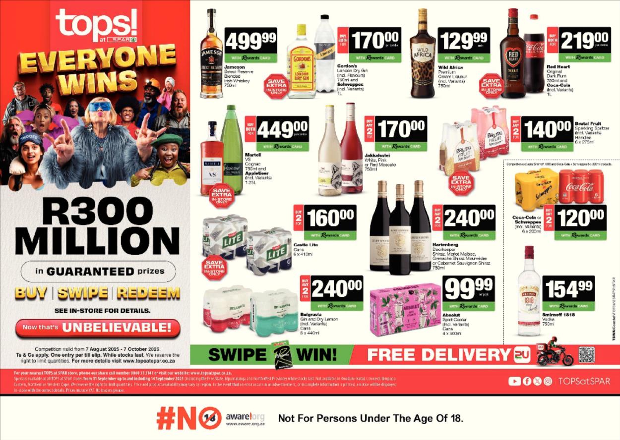 TOPS at SPAR - Specials at TOPS at SPAR