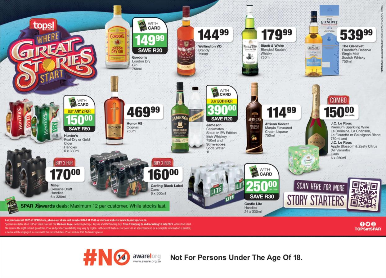 TOPS at SPAR - Specials at TOPS at SPAR
