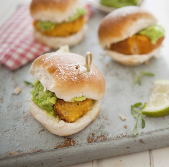 SPAR - Bap rolls with fish goujons and mushy peas Recipe