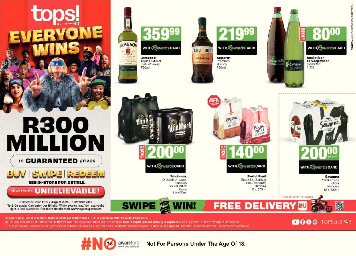 TOPS at SPAR - Specials at TOPS at SPAR