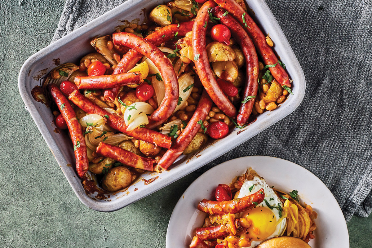 SPAR - Bacon and Cheese Wors Traybake for dinner and breakfast Recipe