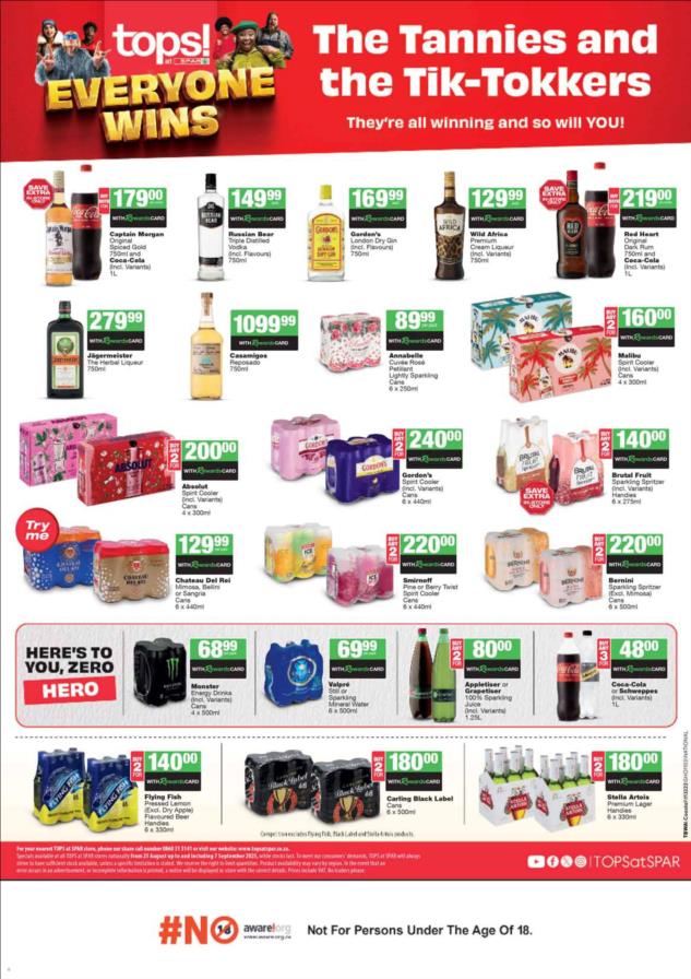 TOPS at SPAR - Specials at TOPS at SPAR