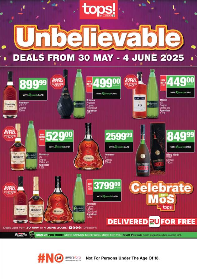 TOPS at SPAR - Specials at TOPS at SPAR