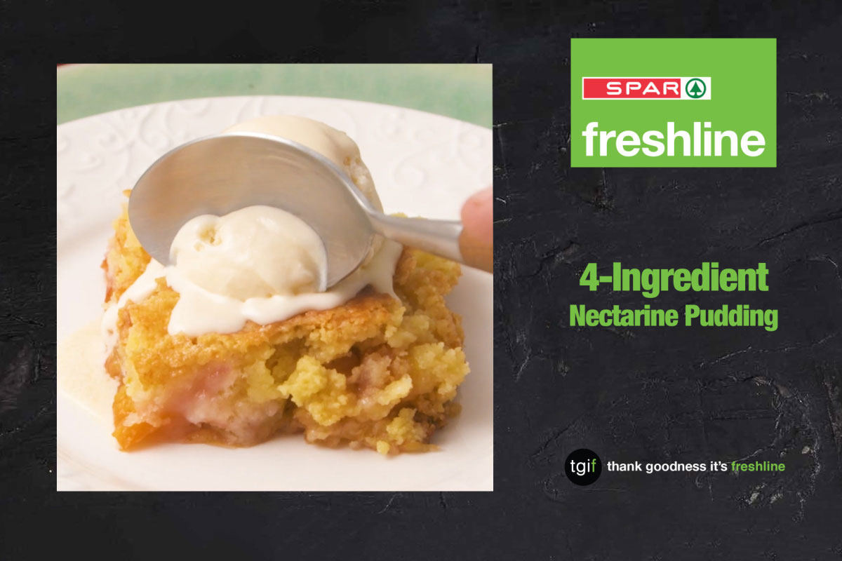 SPAR - Nectarine Pudding (only 4 ingredients) Recipe