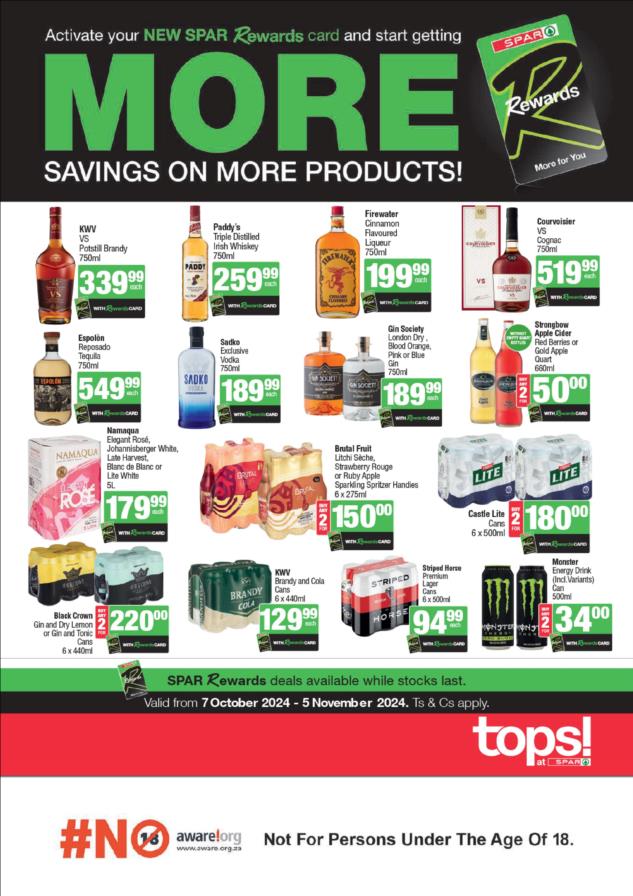 TOPS at SPAR - Specials at TOPS at SPAR