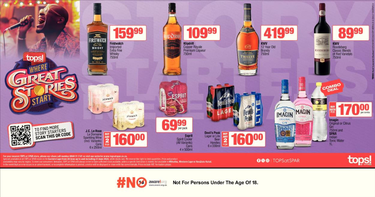 TOPS at SPAR - Specials at TOPS at SPAR
