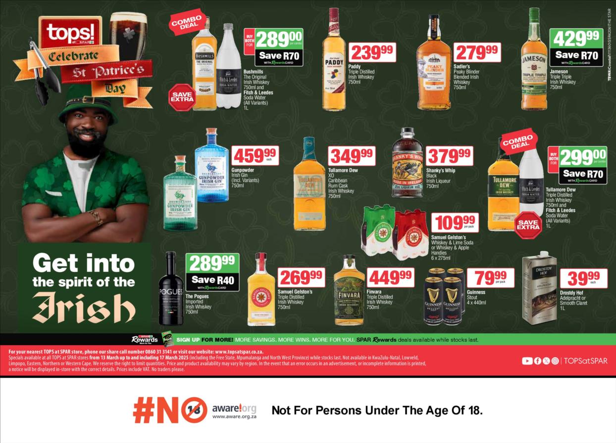 TOPS at SPAR - Specials at TOPS at SPAR