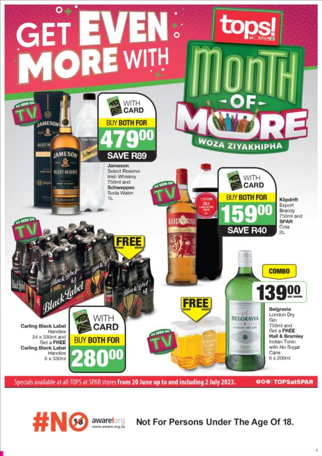 TOPS at SPAR - Specials at TOPS at SPAR