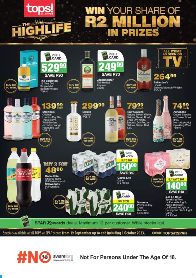 TOPS at SPAR - Specials at TOPS at SPAR