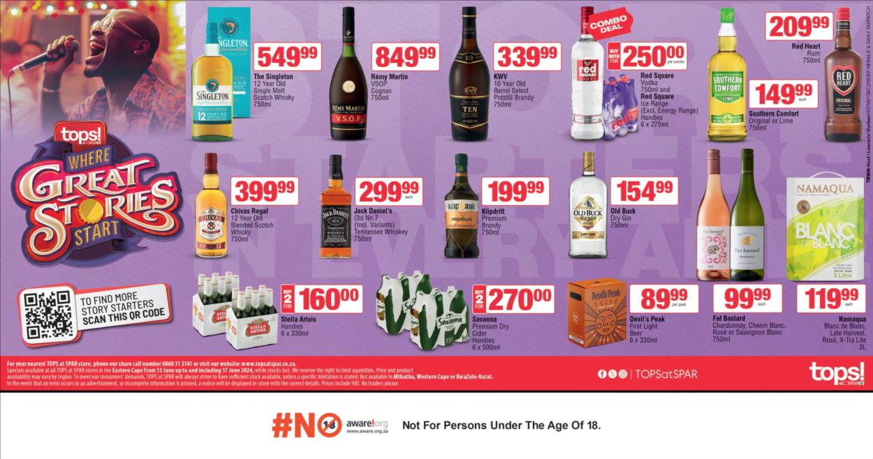 TOPS at SPAR - Specials at TOPS at SPAR