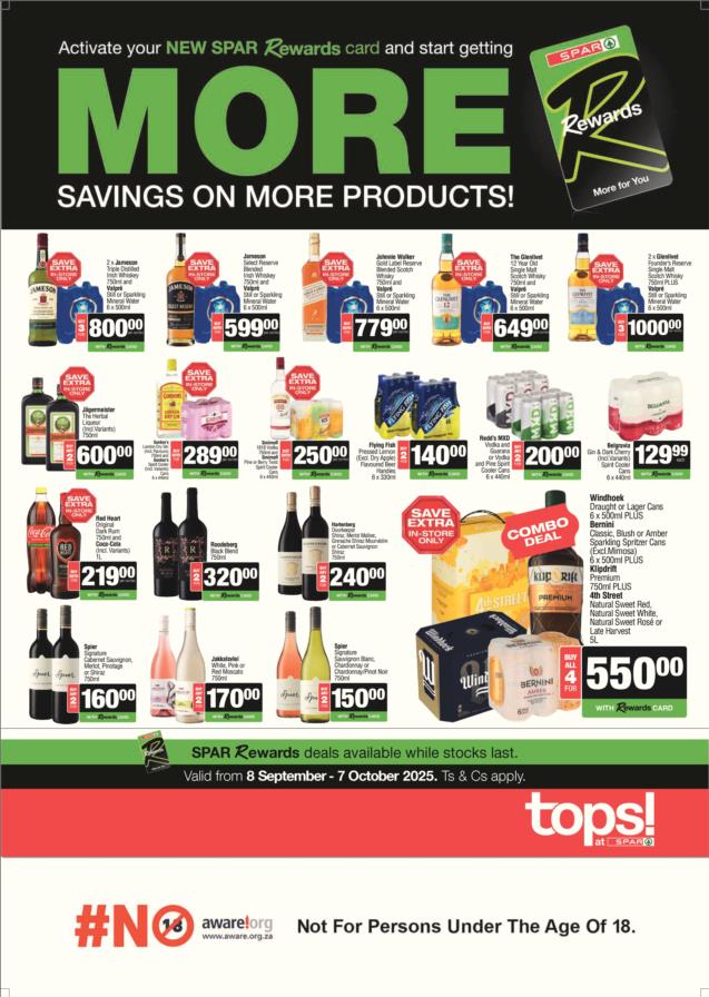 TOPS at SPAR - Specials at TOPS at SPAR