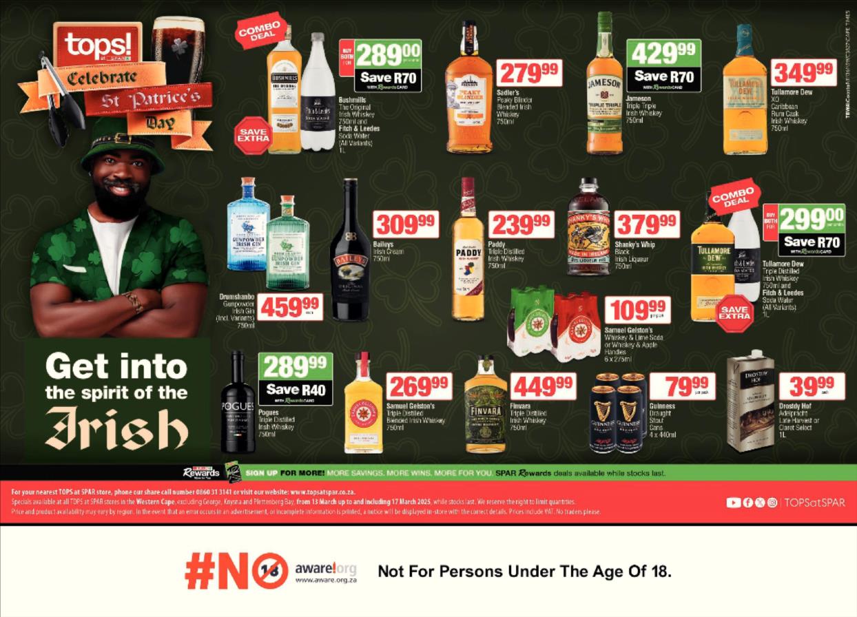 TOPS at SPAR - Specials at TOPS at SPAR