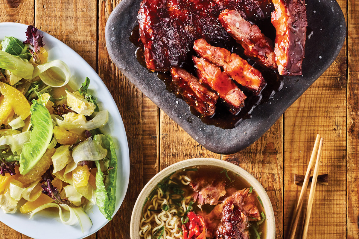 SPAR - Twice is nice pork belly ribs, braai then broth Recipe