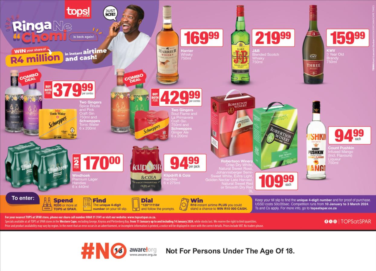 TOPS at SPAR - Specials at TOPS at SPAR