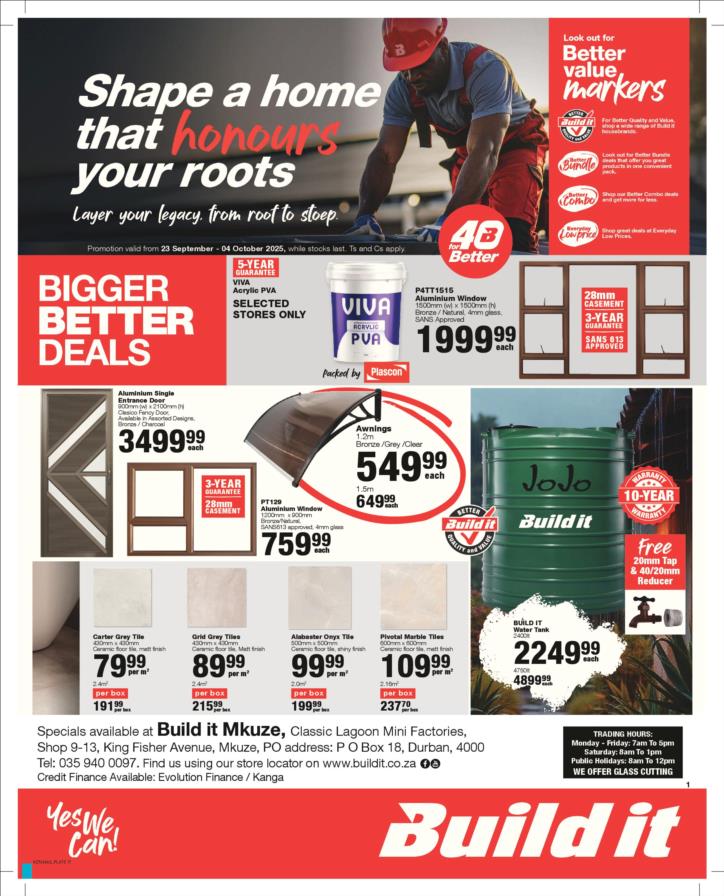 Build it - Mkuze KwaZulu Natal