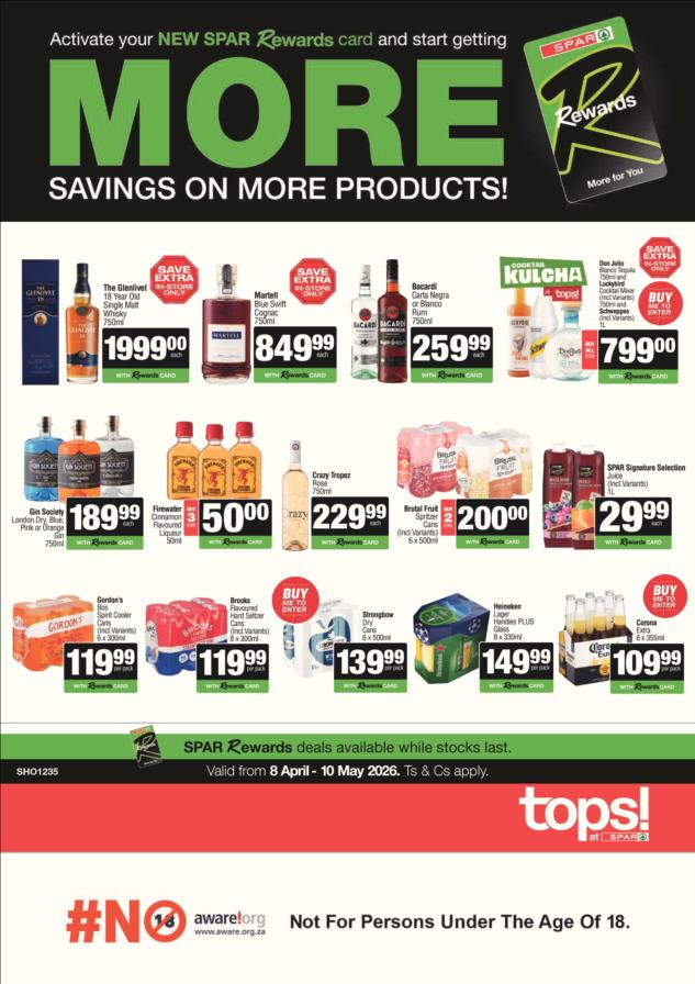 TOPS at SPAR - Specials at TOPS at SPAR