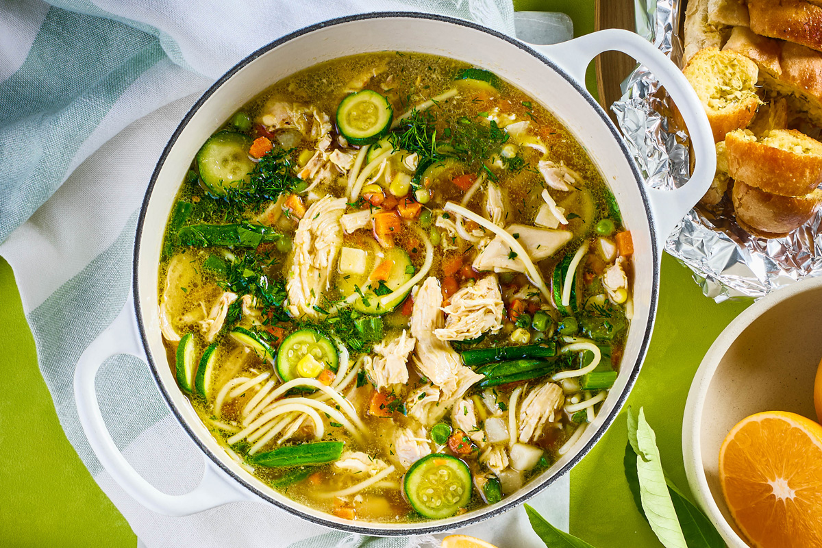 SPAR - Lemony Chicken Pea and Baby Marrow Soup Recipe