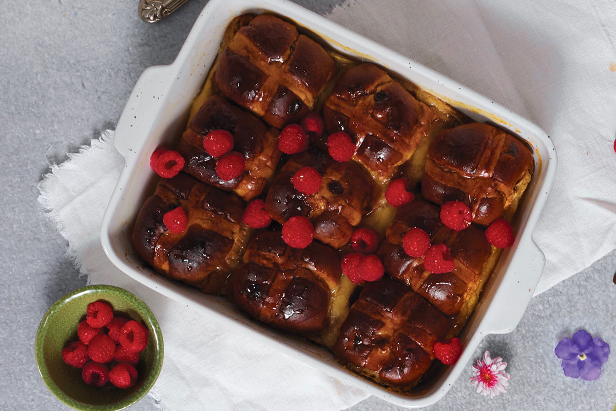 SPAR - Hot Cross Bun Bread and Butter Pudding Recipe