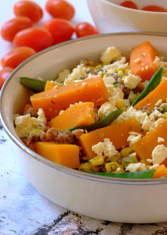SPAR - Butternut, Feta & Bacon Pan Supper Recipe