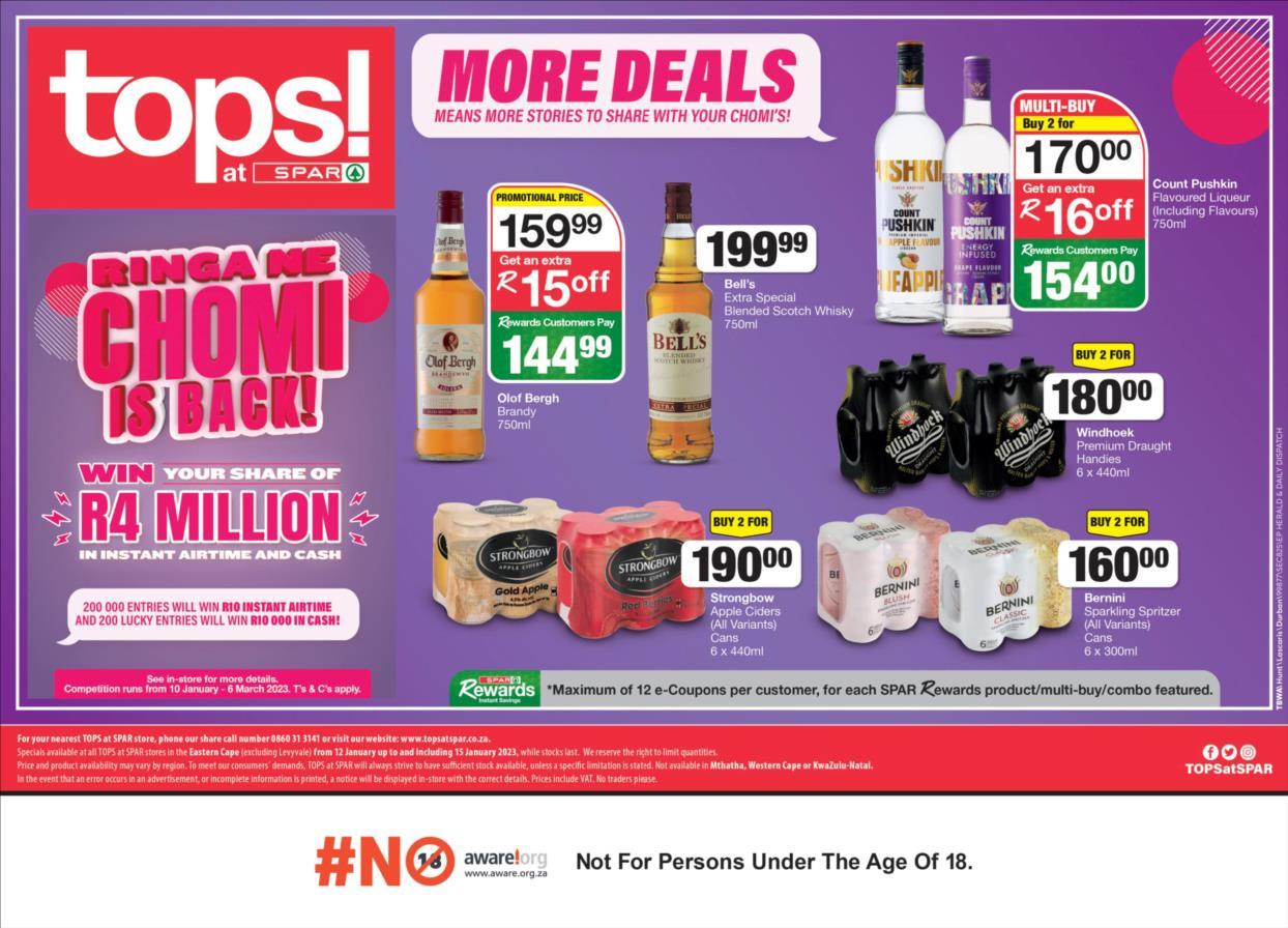 TOPS at SPAR - Specials at TOPS at SPAR
