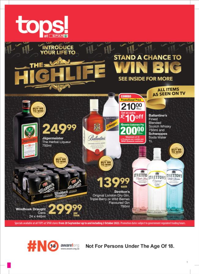 TOPS at SPAR - Specials at TOPS at SPAR