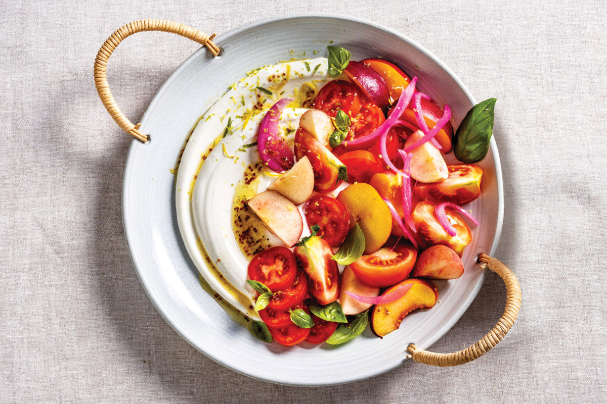 SPAR - Nectarine & Tomato Salad with Whipped Feta Recipe