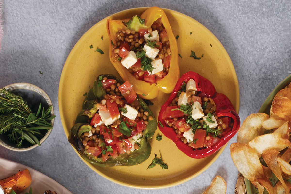 SPAR - Stuffed Peppers with Tomatoes, Lentils and Feta Recipe
